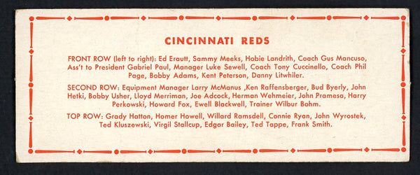 1951 Topps Baseball Teams Cincinnati Reds GD-VG/VG 506972 | Kit Young Cards