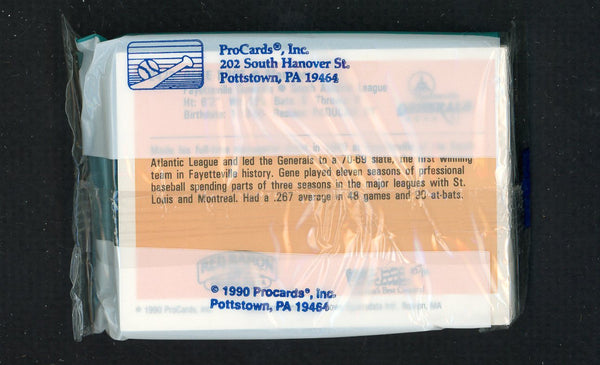 1990 Pro Card Fayetteville Generals Complete Set Gene Roof 543799 – Kit ...